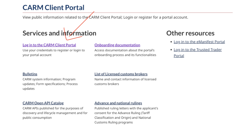 Setting up the CARM Portal: A Walkthrough for Importers - Carson ...